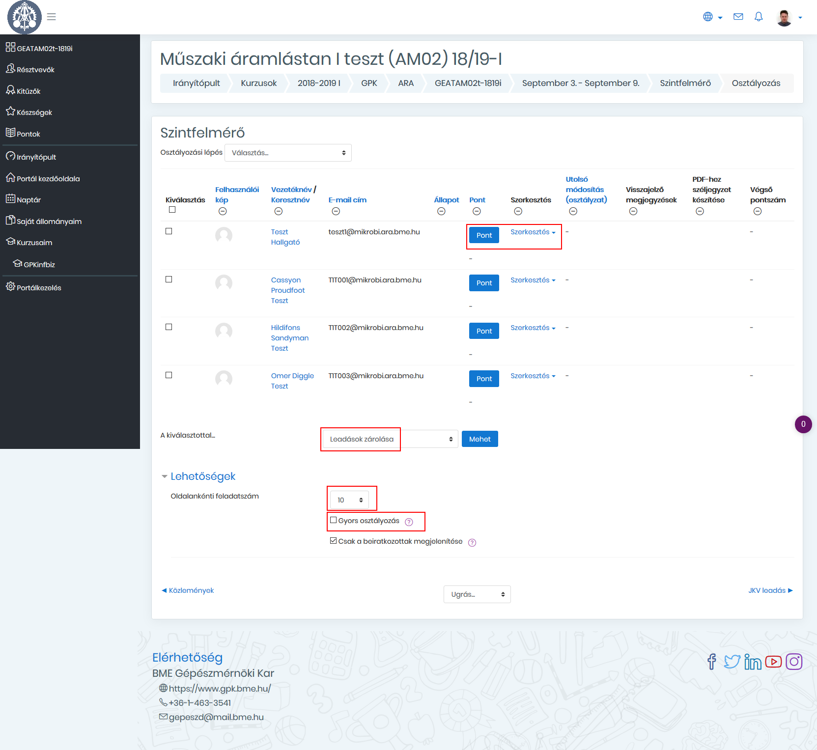 Moodle tutorial beta | BME Gépészmérnöki Kar